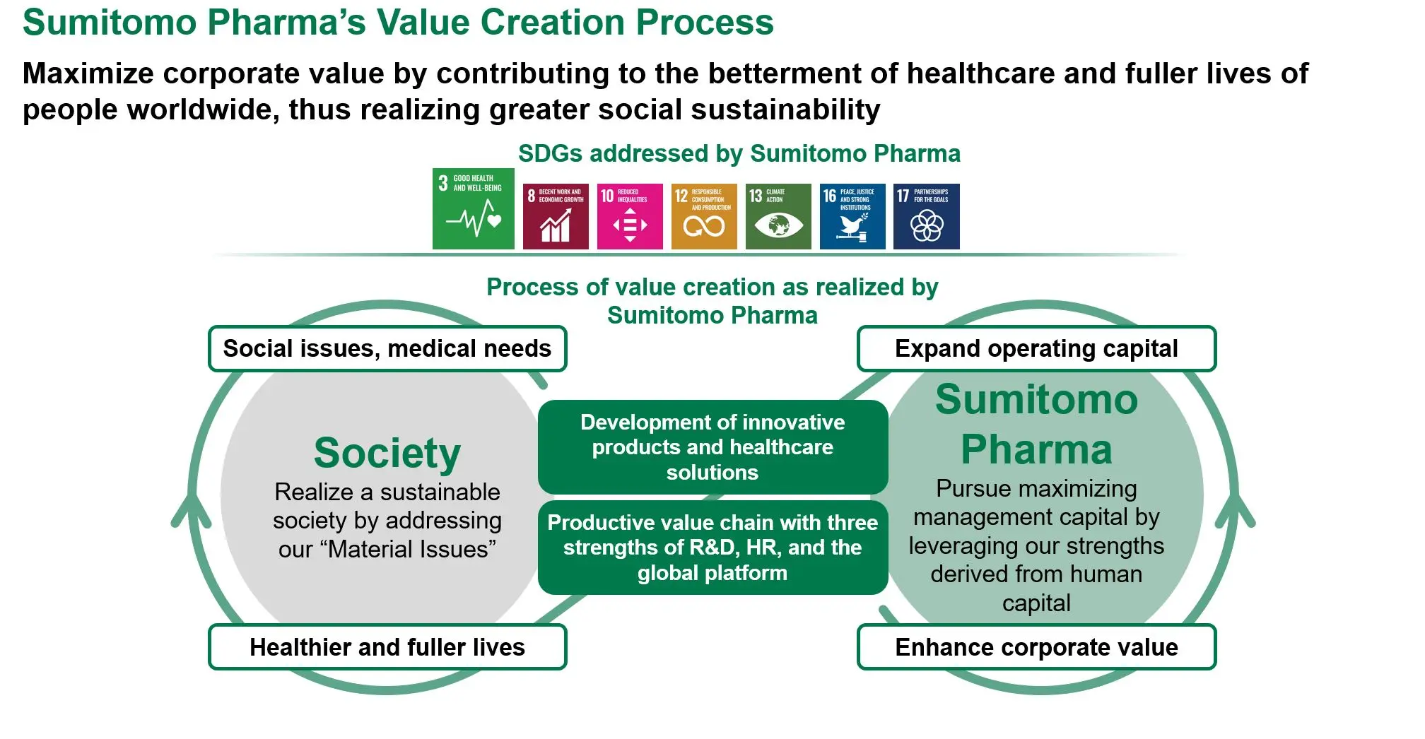 Business Model ― Value Creation Process | Sumitomo Pharma